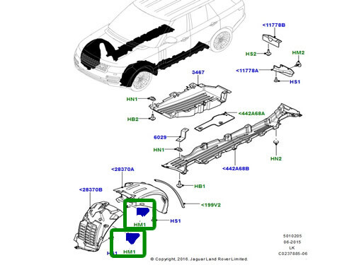 GENUINE LAND ROVER FRONT WHEELARCH PIN SET LR3 SPORT LR4 RANGE ROVER ...