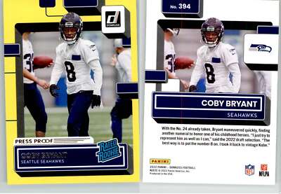 Coby Bryant 2022 Donruss Press Proof Yellow #394 Seahawks RC Rookie | eBay