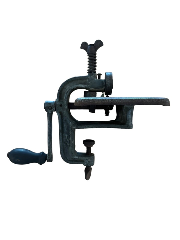 Rare Vintage Ideal Cast Iron Hand Crank Pinking Machine Fabric Cutter ...