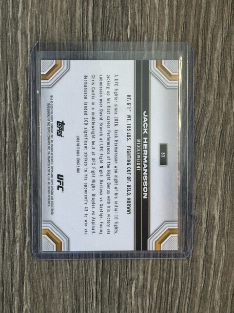 2024 Topps Chrome UFC Negative Refractor #83 Jack Hermansson PARALLEL ...