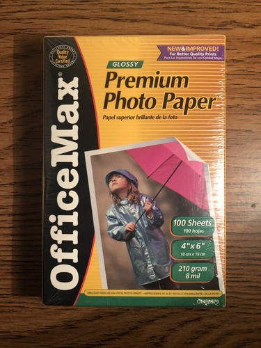 OfficeMax PHOTO PAPER GLOSSY 100 SHEETS 4x6 Lexmark Dell Epson HP Canon ...