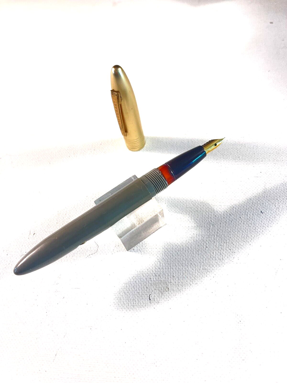 1940s Inkograph Fountain Pen Gold MedNib. Gold cap, clip and lever ...