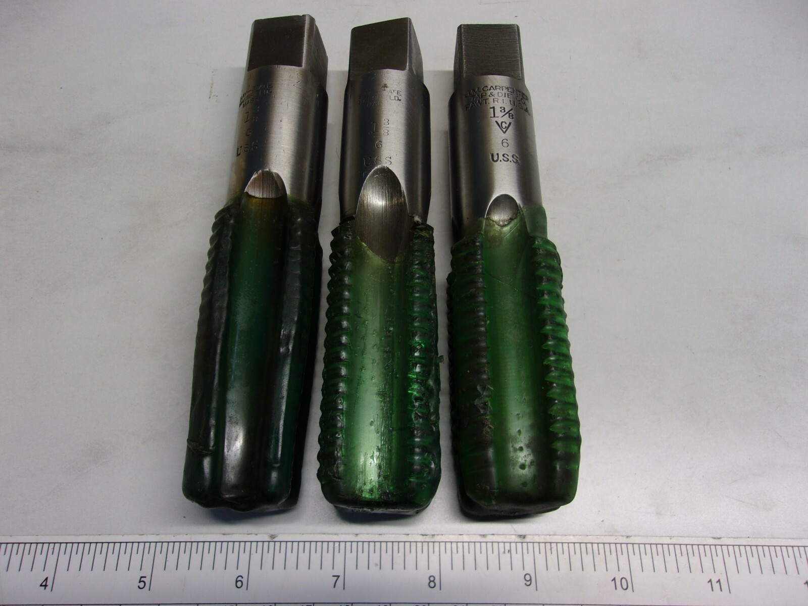 BAY-STATE 1 3/8 X 6 USS HS TAP SET OF 3, 4F STRAIGHT, HAND, PLUG, BOTT ...