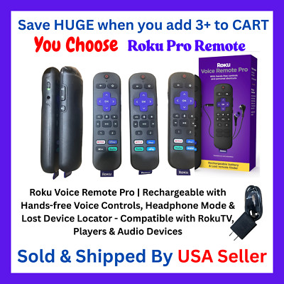 Original ROKU Rechargeable Voice Remote Pro RC-MC1 Netflix/ Disney ...