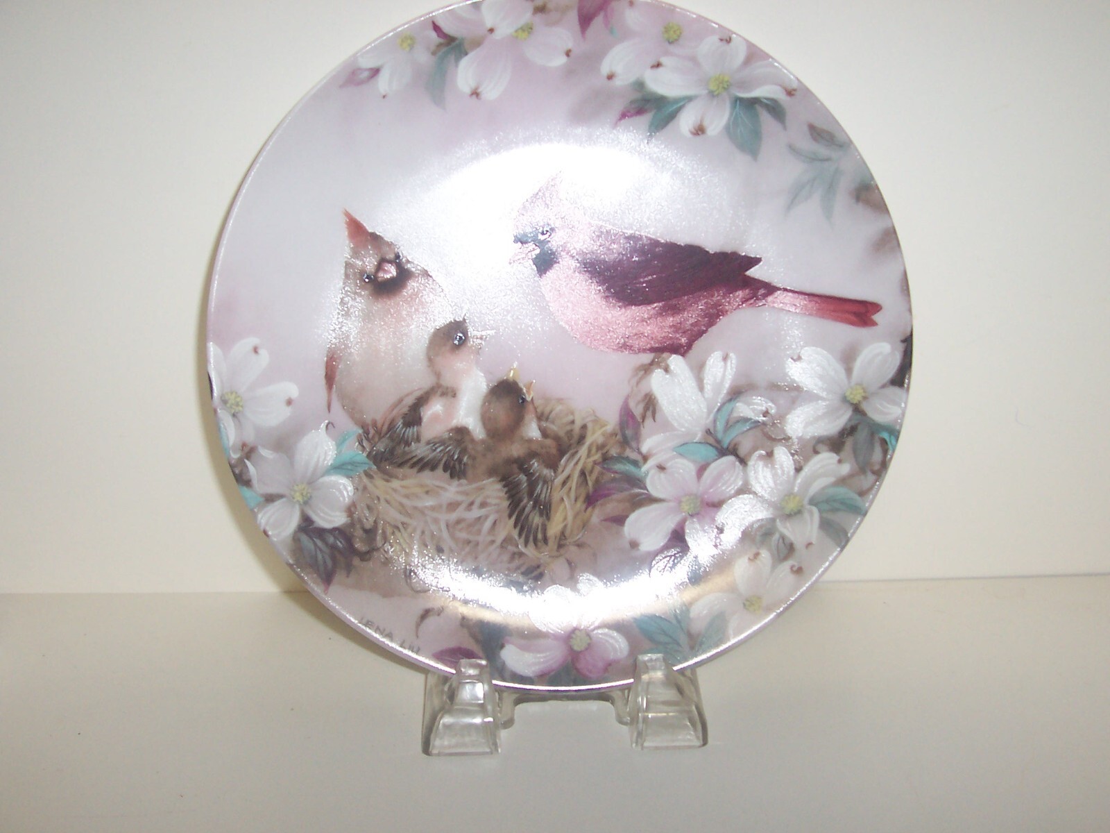 1989 Lena Liu # 7950A Morning Serenade Cardinal Plate Nature's Poetry ...