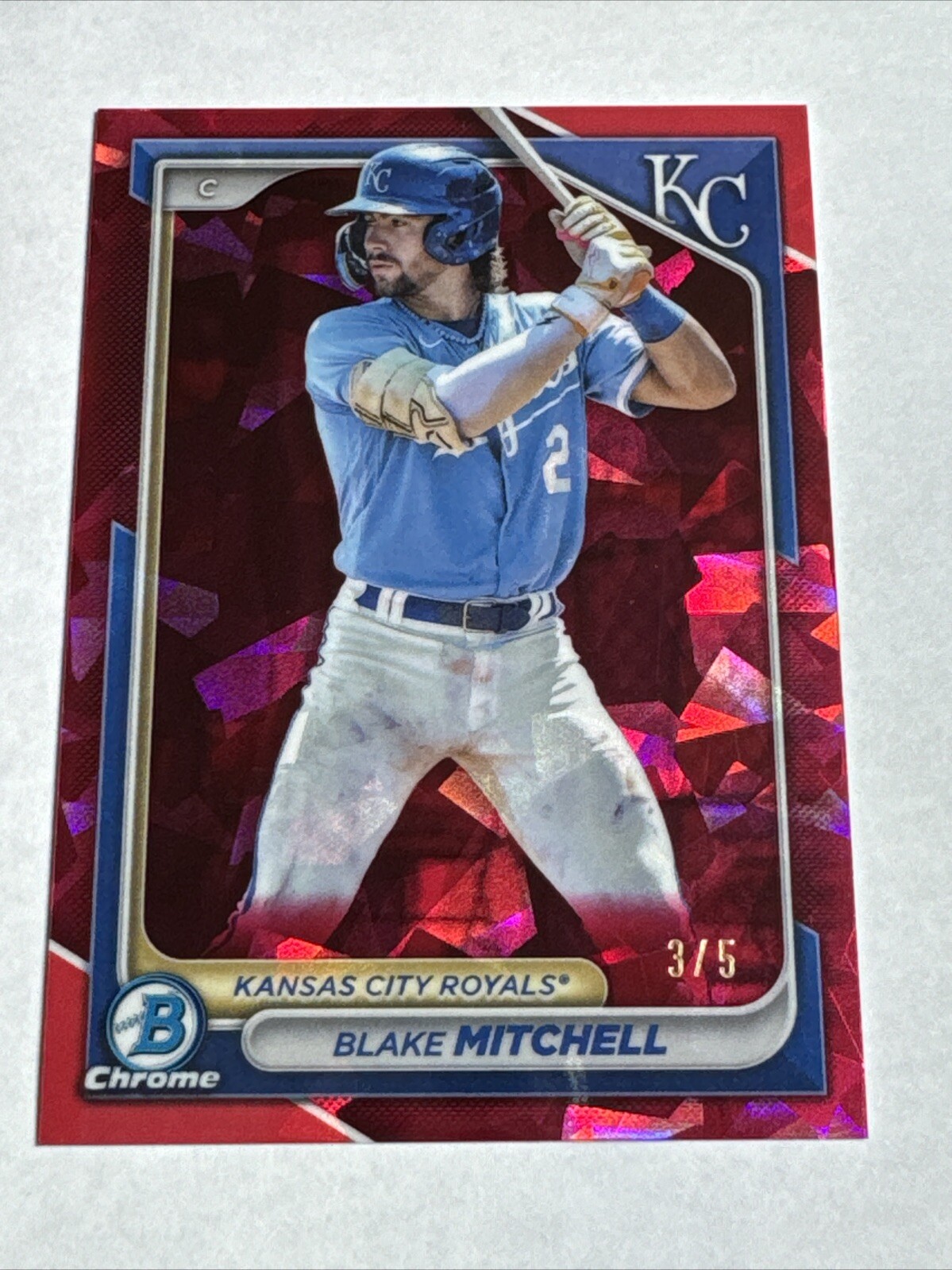 2024 Bowman Chrome Sapphire Red Refractor Blake Mitchell 3/5 SP SSP ...
