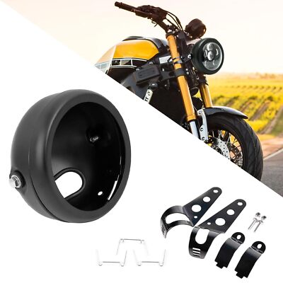 5 3/4" 5.75 Inch Motorcycle Headlights Housing Bucket Headlight Mount ...
