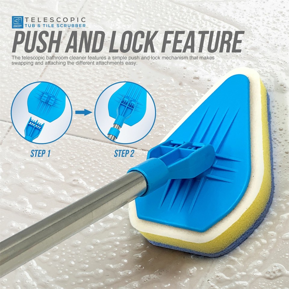 Bathroom Mop Bath Shower Screen Tile Cleaning Kit Floor Cleaner Tool ...