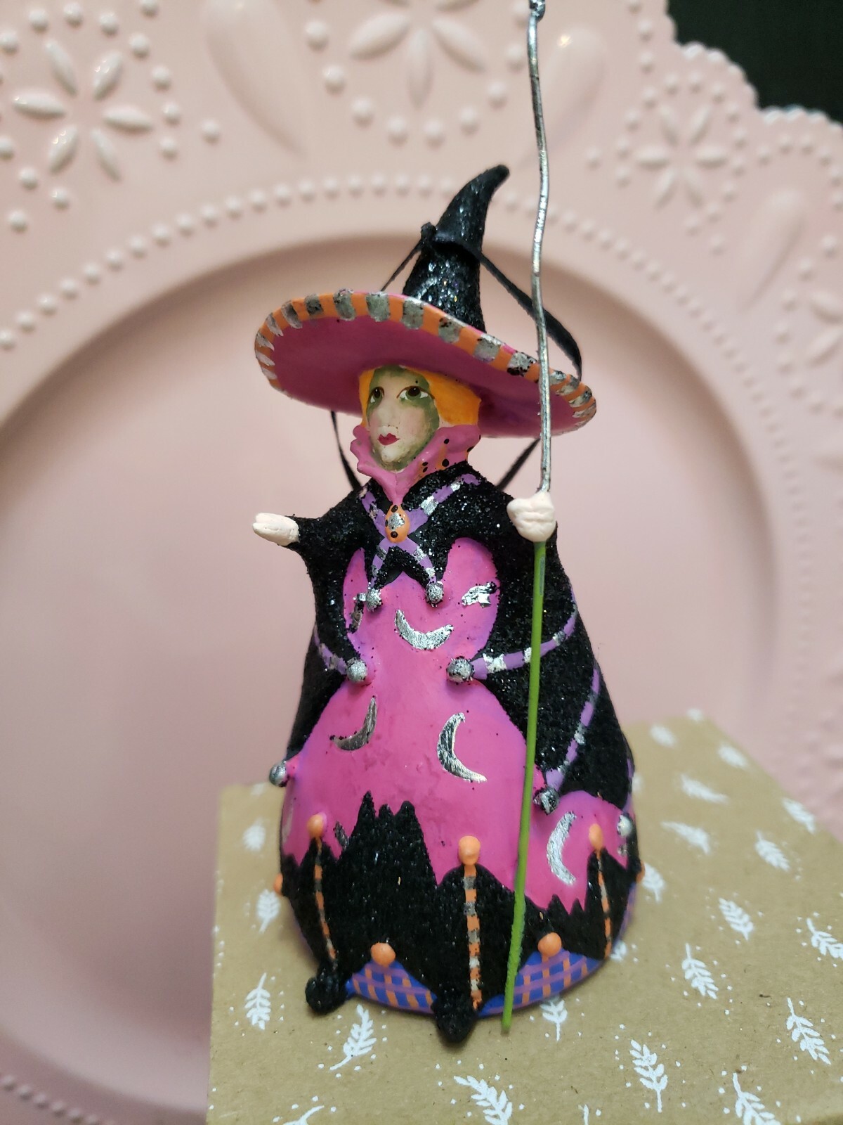 🦇 Patience Brewster Mini Bat Moon Witch Ornament Krinkles Halloween ...