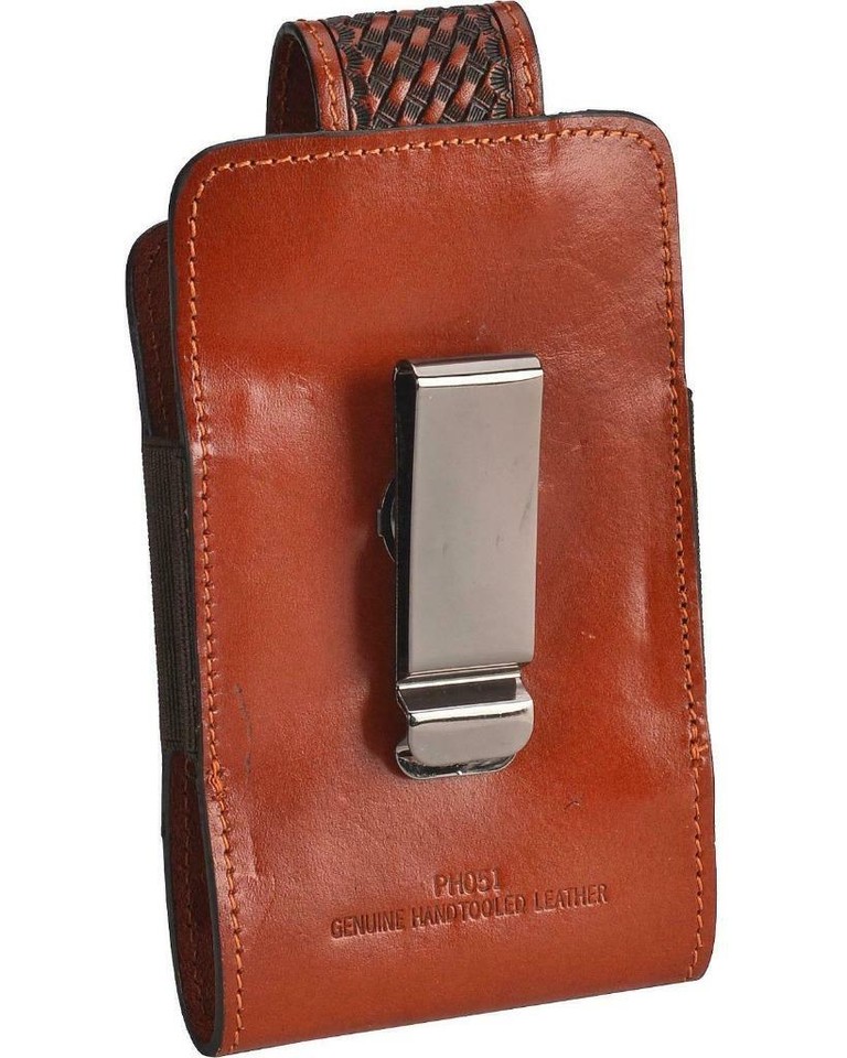 DPH051 3D Large Phone Case Holder Weave Leather Tan | Brown | Magnetic ...