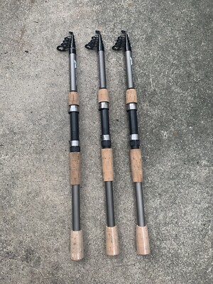 3 Rod Lot 6'6" Telescopic Spinning Rods Travel or Pack Rods Medium ...