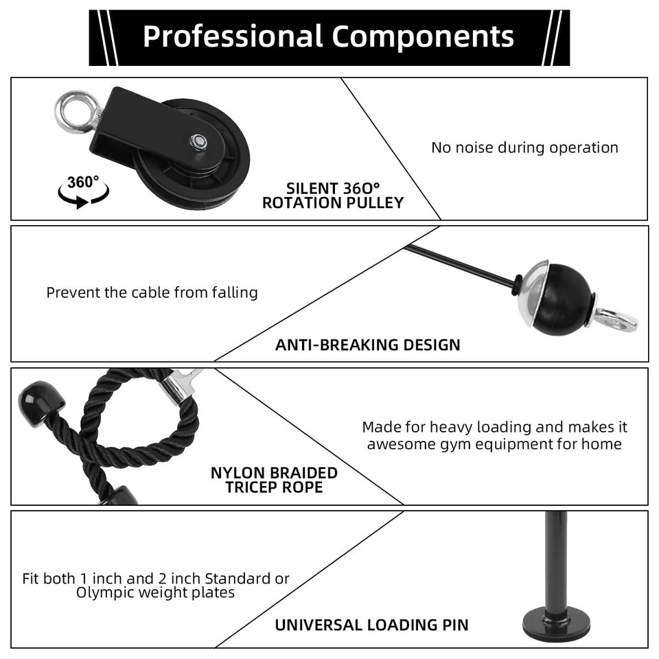 LAT and Lift Pulley System, Weight Cable Machine for Power Cage & Squat ...