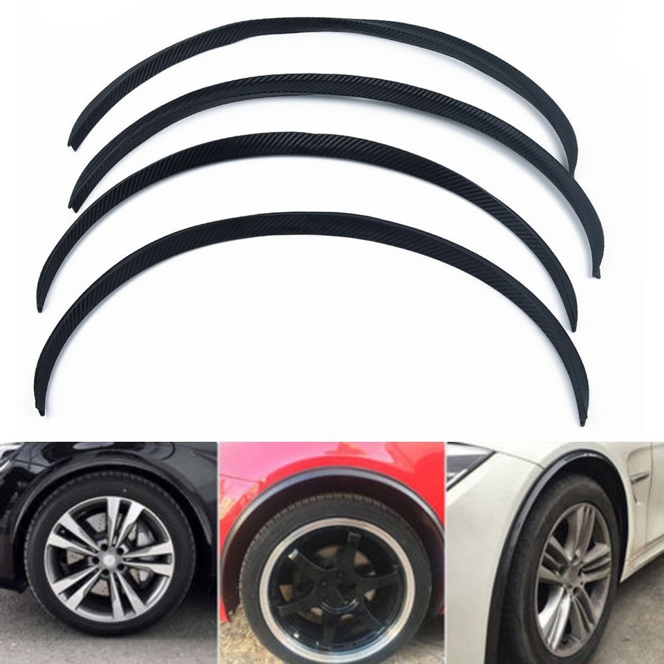 4* Carbon Fiber Auto Wheel Eyebrow Arch Trim Lips Strips Fender Flare ...