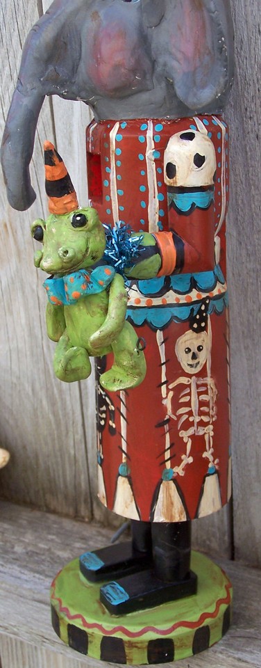 Whimsical Vintage Halloween Elephant Nutcracker Ooak Doll Boutique Folk ...