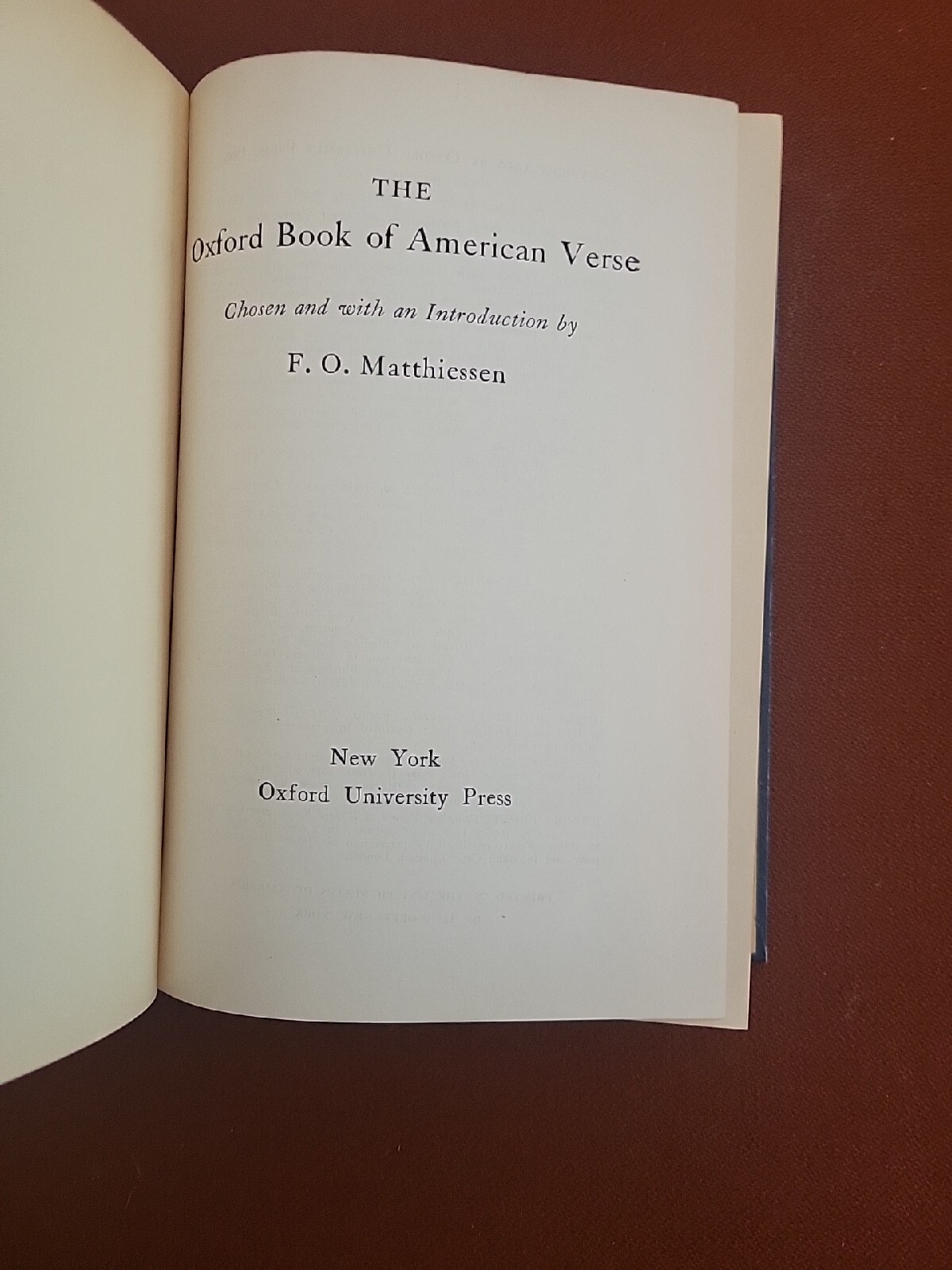 The Oxford Book of American Verse 1st Edition 1952 Poetry VG | eBay