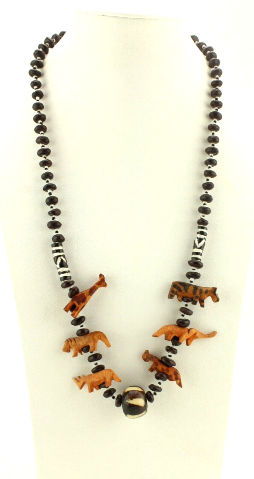 Vintage African Wild Animal Safari Hand Carved Beaded… - Gem