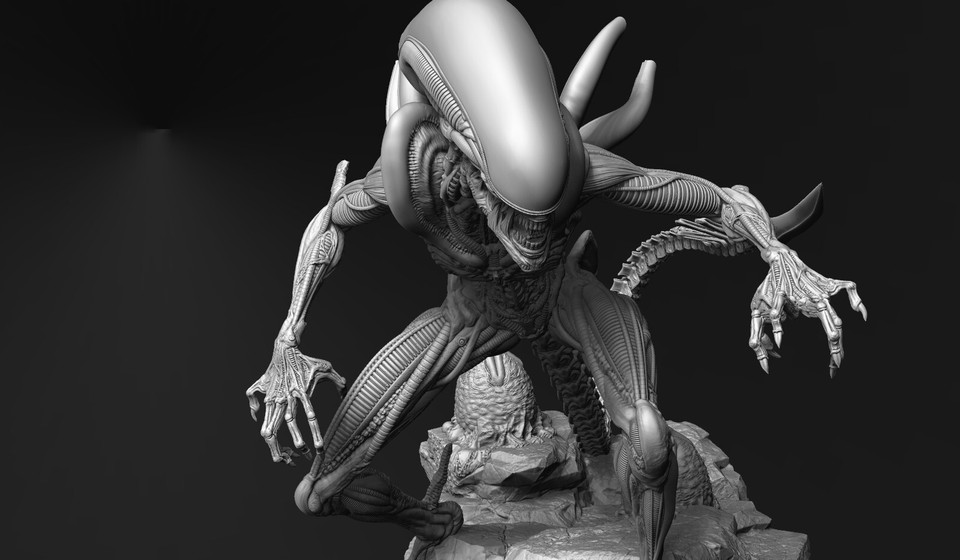 Alien Warrior - Aliens - Resin Model Kit - 3DPrint - 1/10, 1/8, 1/6, Scale | eBay