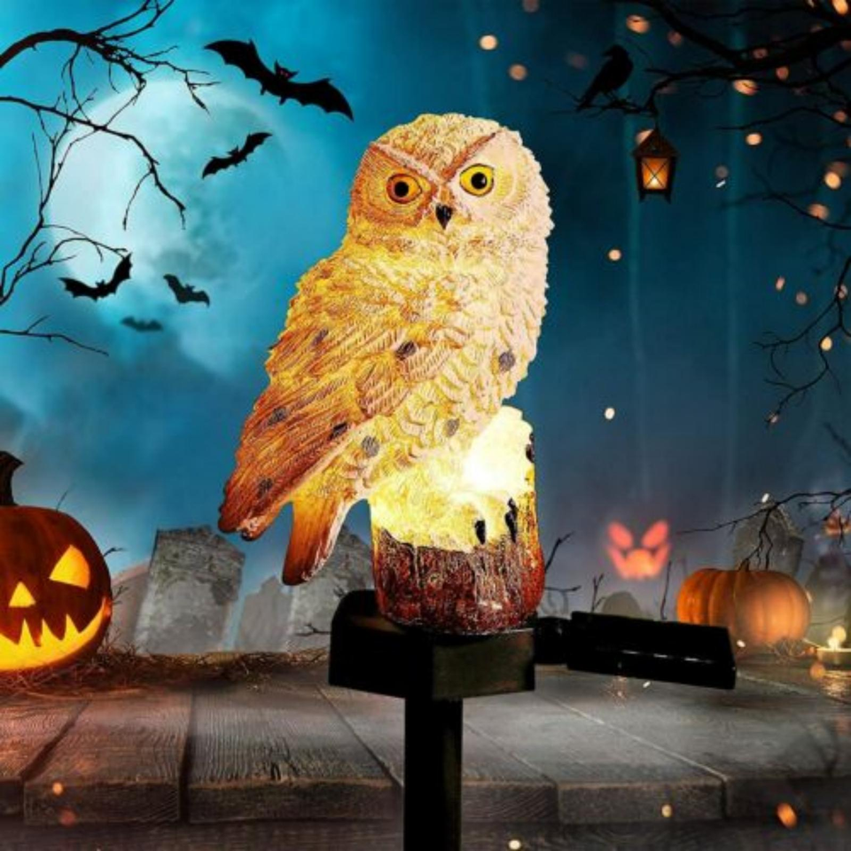Outdoor Solar Power LED Owl Light Garden Yard Landscape Decor Lamp ...