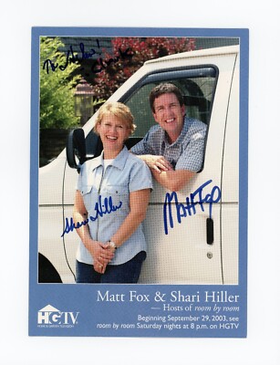 Matt Fox & Shari Hiller Signed Brochure/Photograph–from HGTV “Room by ...