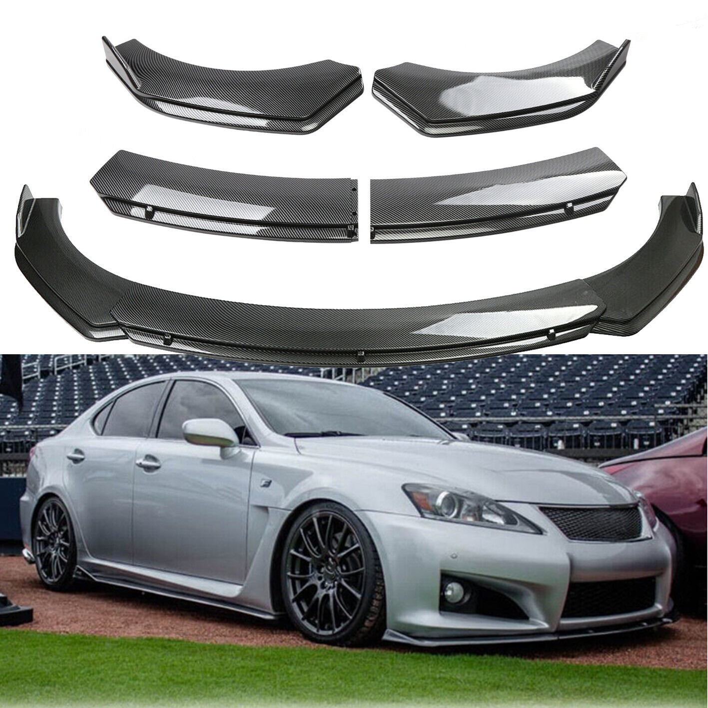 Carbon Fiber Style Front Bumper Lip Splitter Spoiler For Lexus IS200t ...