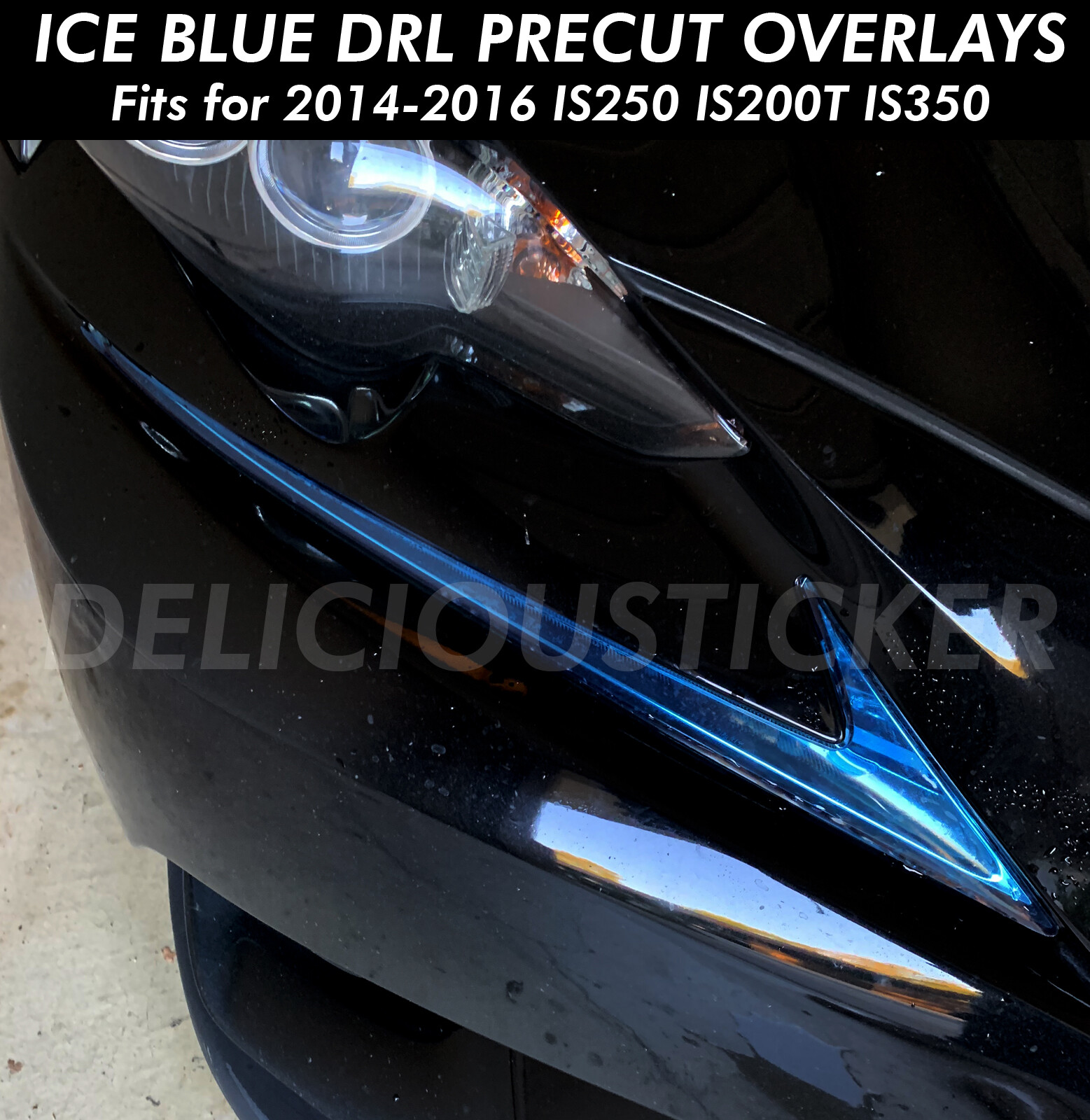 Ice Blue Drl Day Time Running Light Overlay Vinyl For 14-2016 IS 200t ...