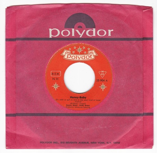 Peter Kraus and Danny Mann - Honey-Baby - 7" 45 RPM Single 1959 German ...