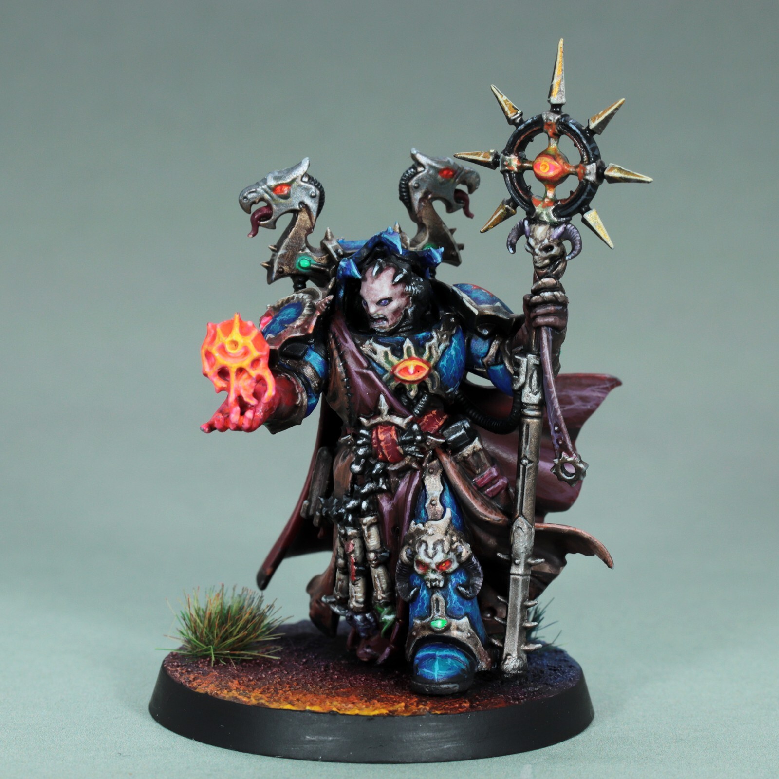 Painted Miniature Chaos Sorcerer Night Lords warhammer 40k space marine ...