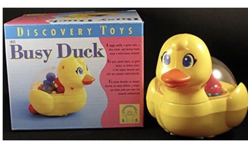 Discovery Toys BUSY DUCK Friction Toy Multi-Sensory MIRROR Rattle ...