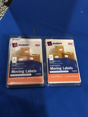 2 AVERY® Removable Moving Labels Color Coding Assort Colors Sizes ...