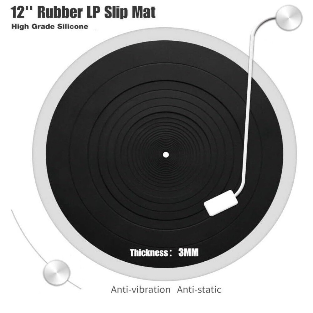 NEW 12" Turntable Platter Mat Pad Rubber Silicone for LP Vinyl Record ...