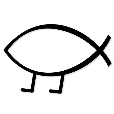 Darwin Fish Sticker decal Vinyl Evolution Atheist 5" x 4" | eBay