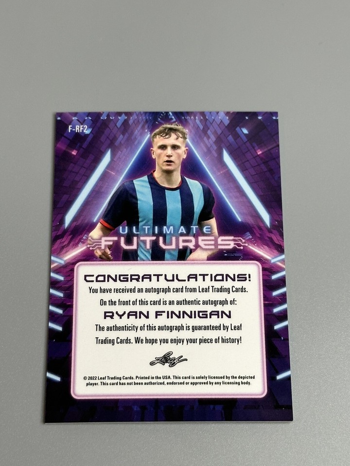 Ryan Finnigan 2022 Leaf Ultimate /7 Silver Spectrum Futures Auto RF2 ...
