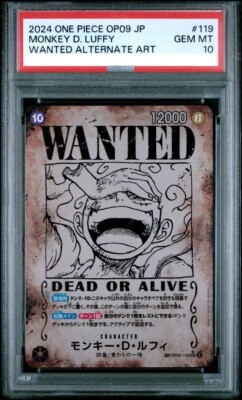 PSA 10 Monkey D. Luffy OP05-119 Nika SEC WANTED Emperors ONE PIECE Card ...