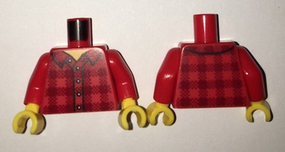 LEGO - Minifig, Torso Plaid Flannel Shirt with Collar and 5 Buttons ...