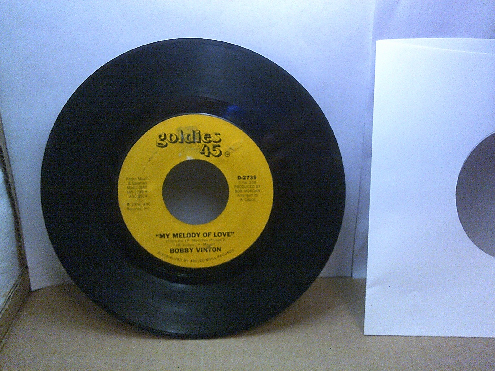 Old 45 RPM Record - Goldies 45 D-2739 - Bobby Vinton - My Melody of ...