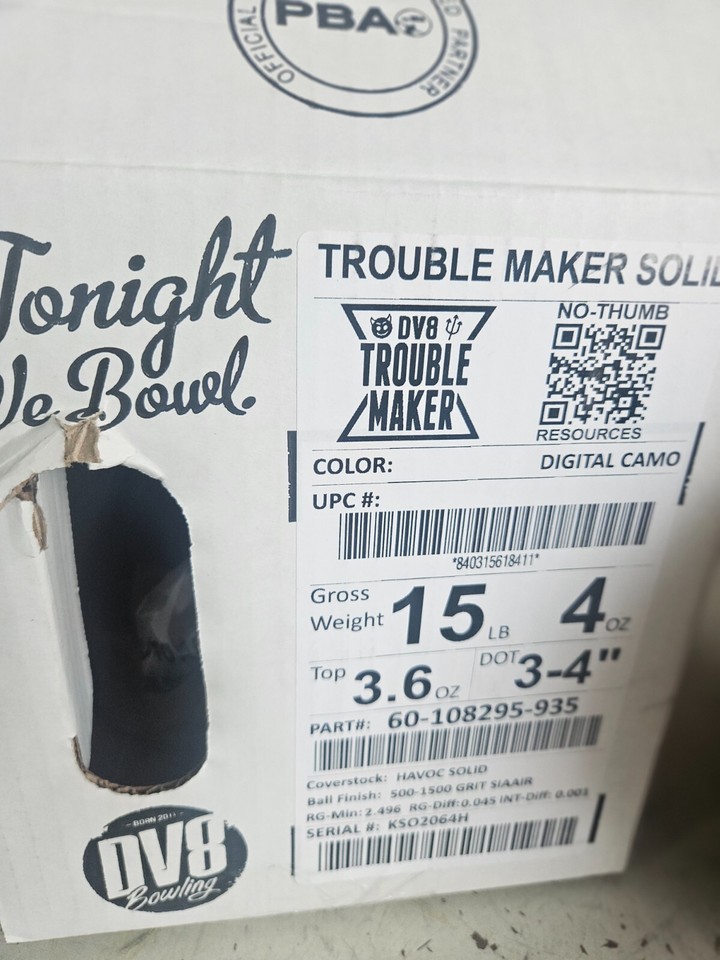 [064H] New DV8 Trouble Maker Solid Bowling Ball | 1st Quality 15lb | eBay