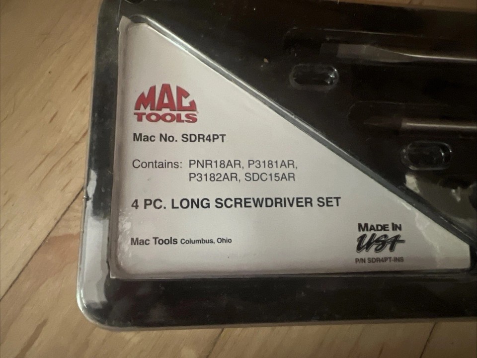 Mac Tools 4pc Extra Long Red Handle Flat Philips Head Screwdriver Set (NEW) | eBay