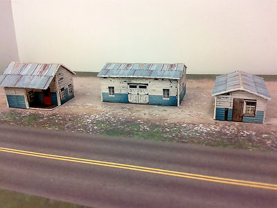Z Scale Buildings Kit - (3) Weathered Effect Sheds - Coverstock Model ...