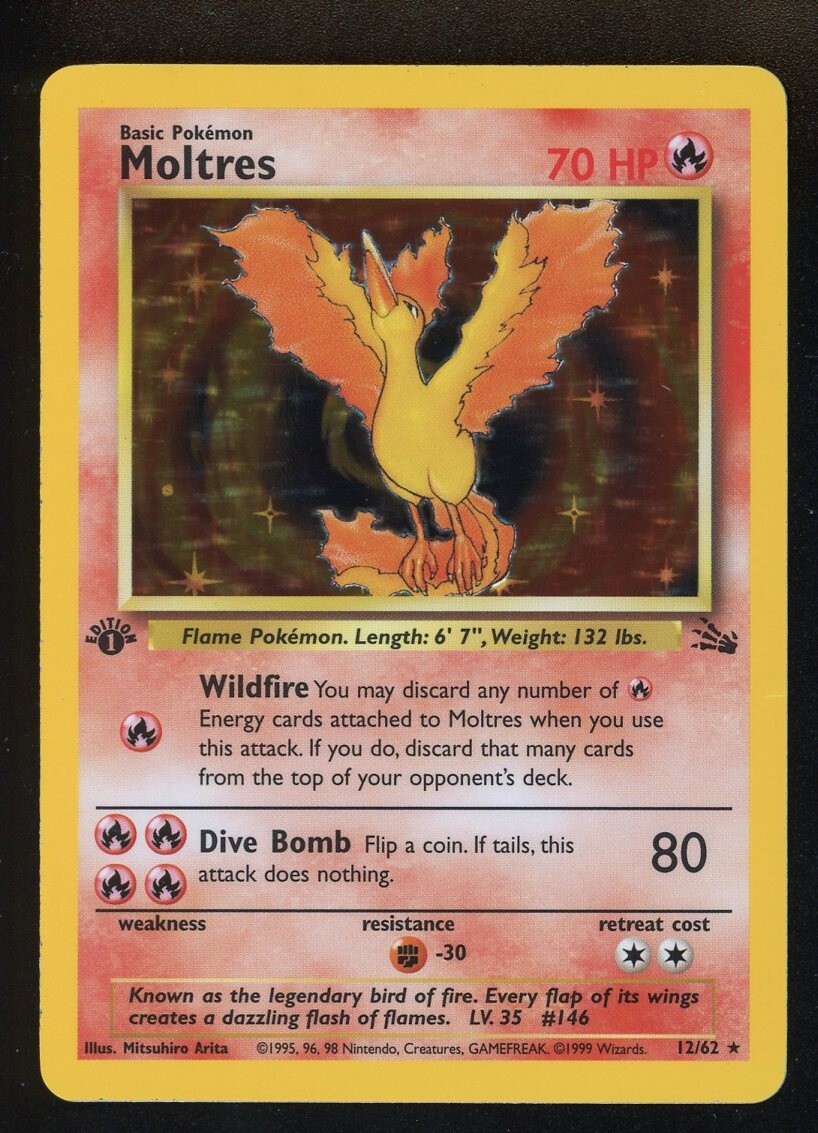 Pokemon 1999 Fossil 1st Edition Moltres Holo Rare NM/MT | eBay
