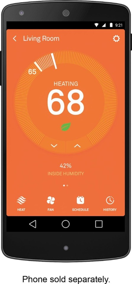 Google Nest 3rd Gen Learning Smart Wi-Fi App Control Thermostat - Black ...