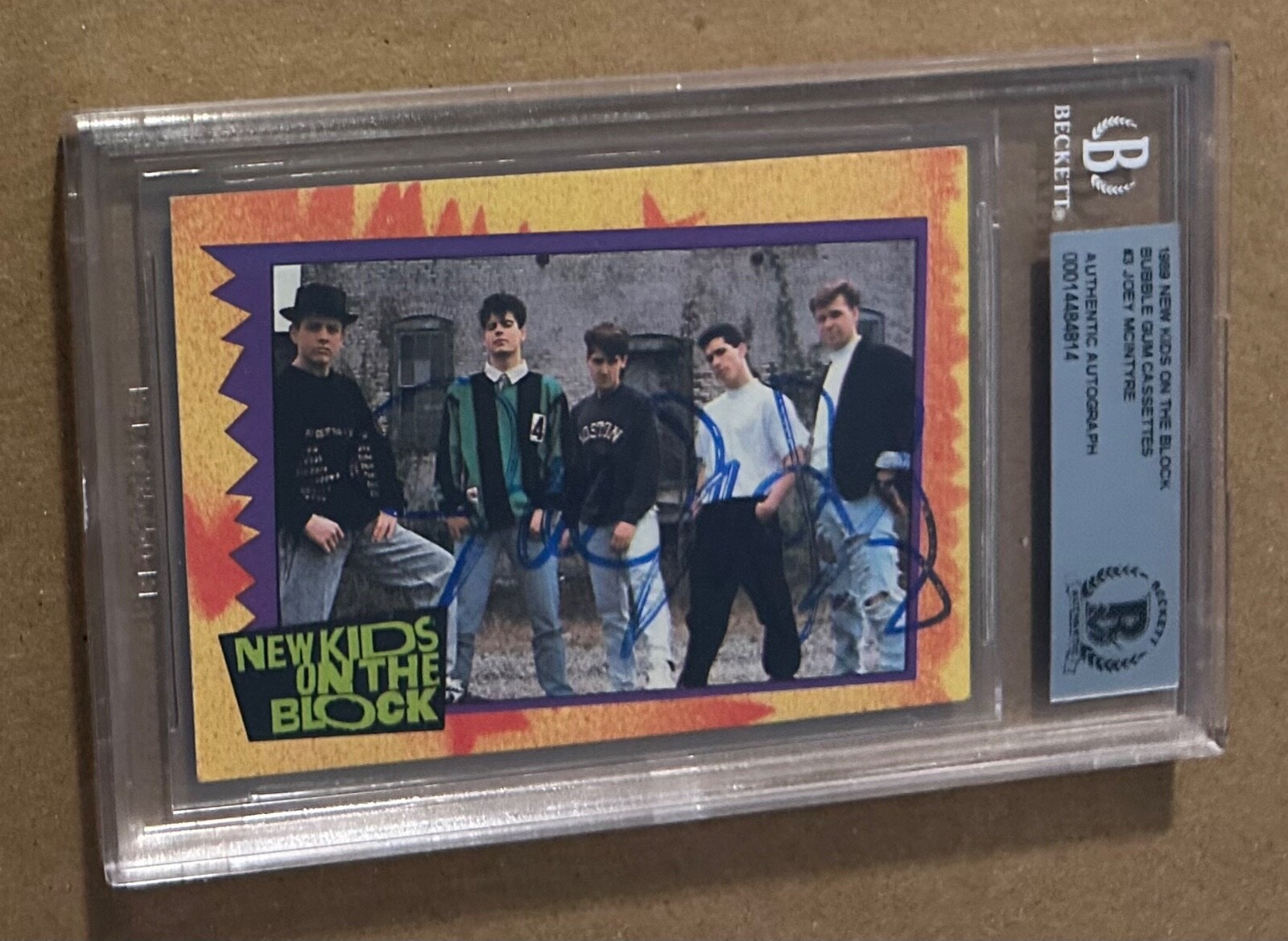 JOEY MCINTYRE SIGNED CARD 1989 NEW KIDS ON THE BLOCK BECKETT AUTHENTIC ...
