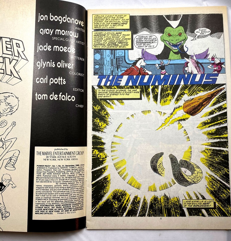 POWER PACK #51 - Marvel Comic -DEC 1989 - The Numinus - Whoopi Goldberg ...