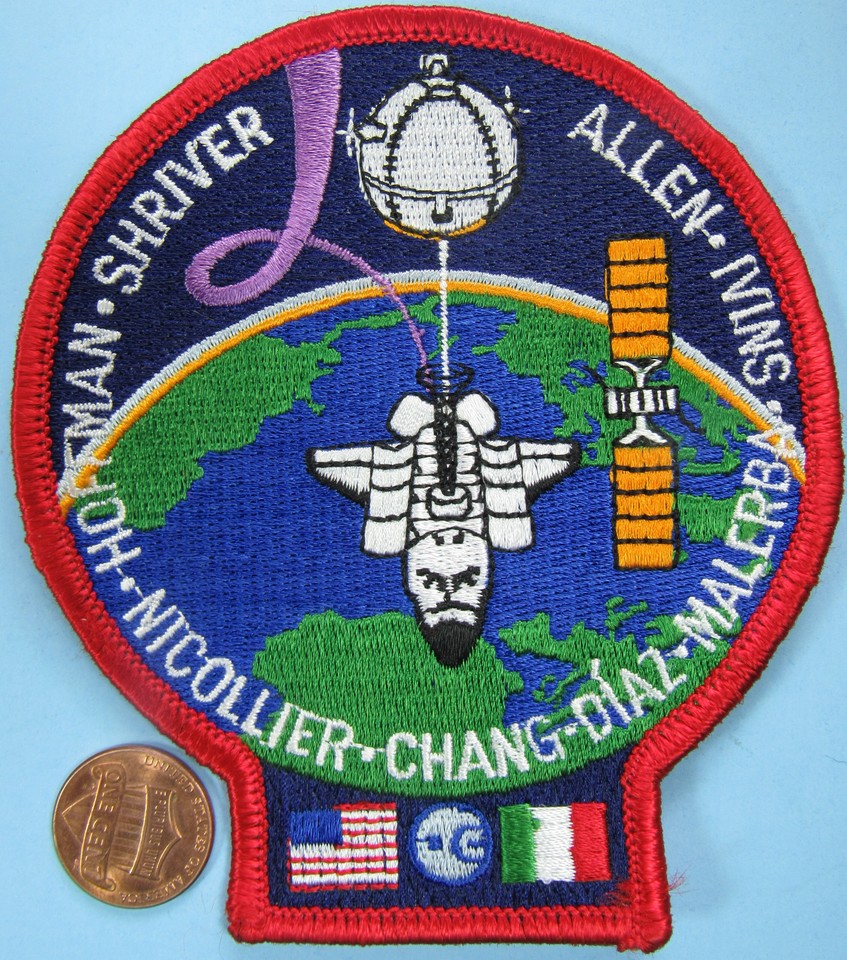 NASA 3.75-inch PATCH Space Shuttle ATLANTIS STS-46 ITALY tethered ...