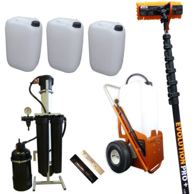 25ltr Window Cleaning Trolley Kit, Advanced Package (Trolley+Pole+Brush ...
