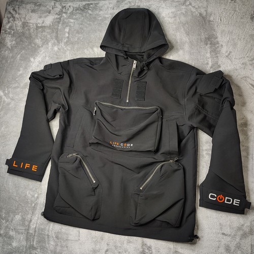Life Code Progressive Windbreaker Rain Hooded Jacket Men's Large Black ...