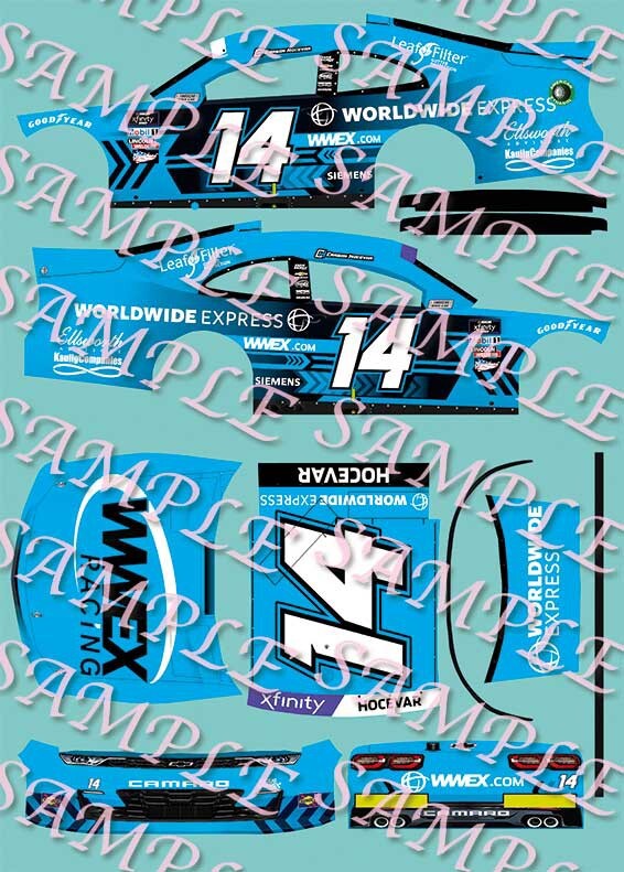 2022 #14 Carson Hocevar WWEX Blue Xfinity 1/64 Peel & Stick Decals | eBay