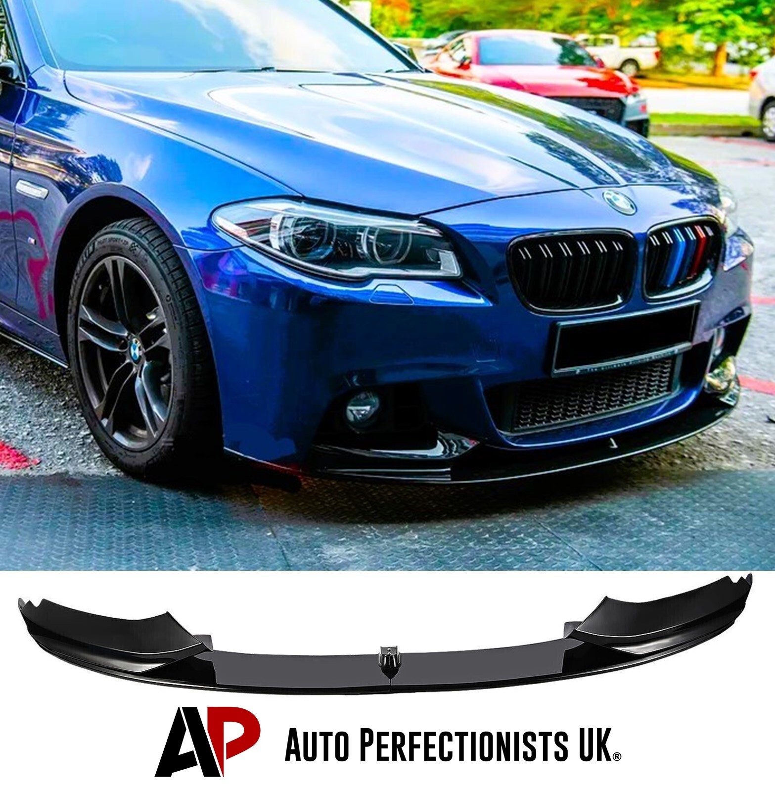 BMW 5 Series F10 F11 Gloss Black Front Splitter Spoiler Lip M Sport ...