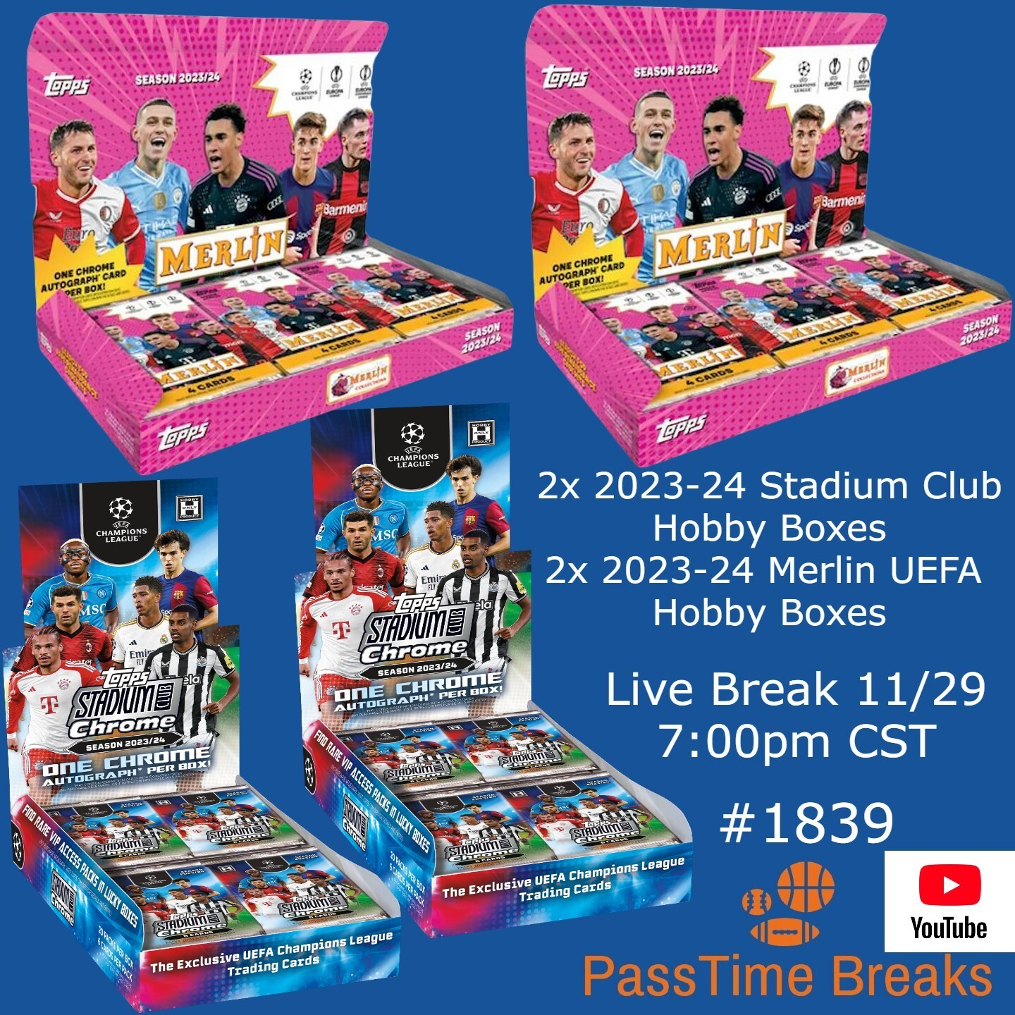 MANCHESTER CITY - 2023 MERLIN STADIUM CLUB UEFA - 4x Hobby Box Mix ...