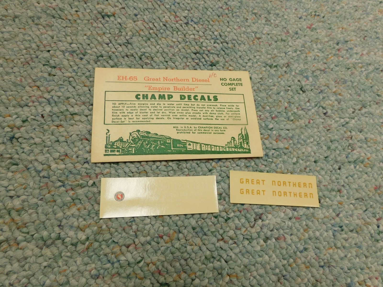 .Champ decals HO EH-65 Great Northern diesel Empire Builder old style ...