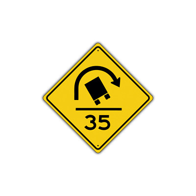 Speed Limit 35 MPH Truck Rollover Novelty Notice Aluminum Metal Sign ...